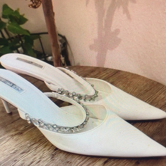 Primark | Shoes | Primark White Heels With Silver Accents | Poshmark